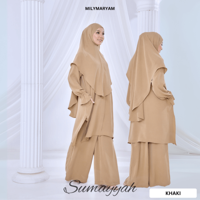SUMAYYAH – Set Seluar + Tudung Khimar – Milymaryam